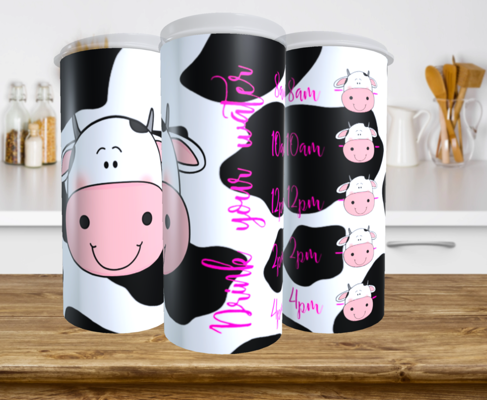 COW WATER TRACKER Tumbler only with Mockup - digital PNG format design for sublimation | Baker's ...