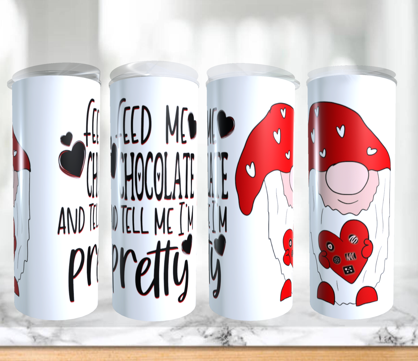FEED ME CHOCOLATE AND TELL ME I'M PRETTY Tumbler, Mug, and Mockup ...